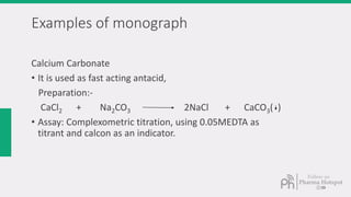 Monograph B. Pharmacy | PPT