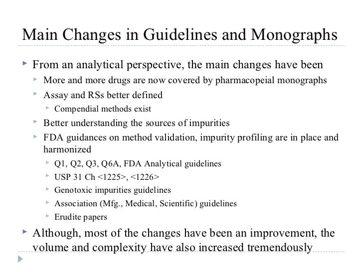 Monograph changes