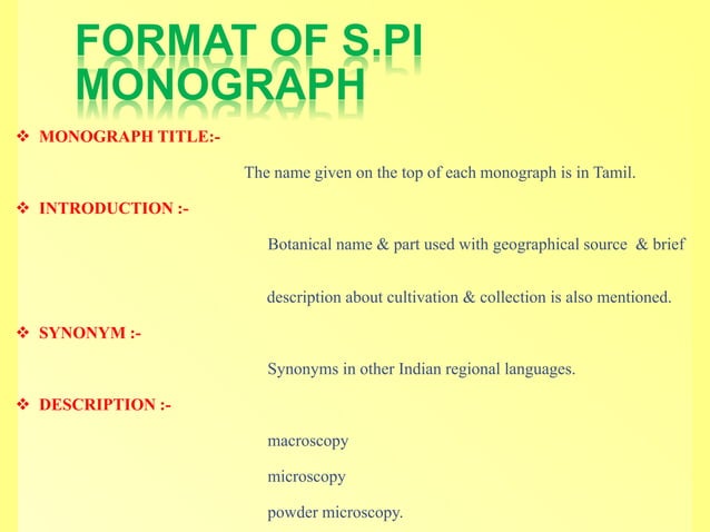 Monograph ppt | PPTX