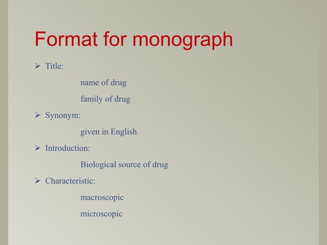 Monograph ppt | PPTX