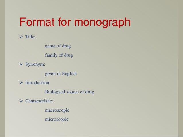 Monograph ppt
