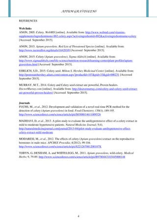 Monographs of Allium sativum, Apium graveolens, Citrus limon, Thymus ...