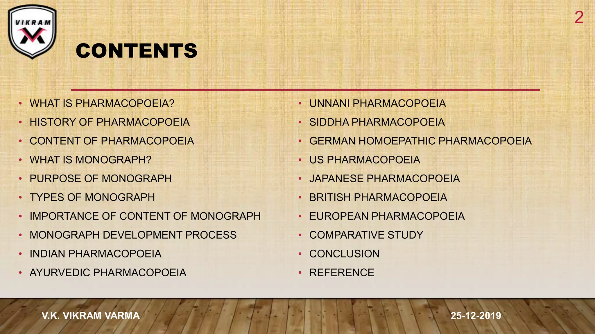 Monographs, Pharmacopoeia PPT | PPTX
