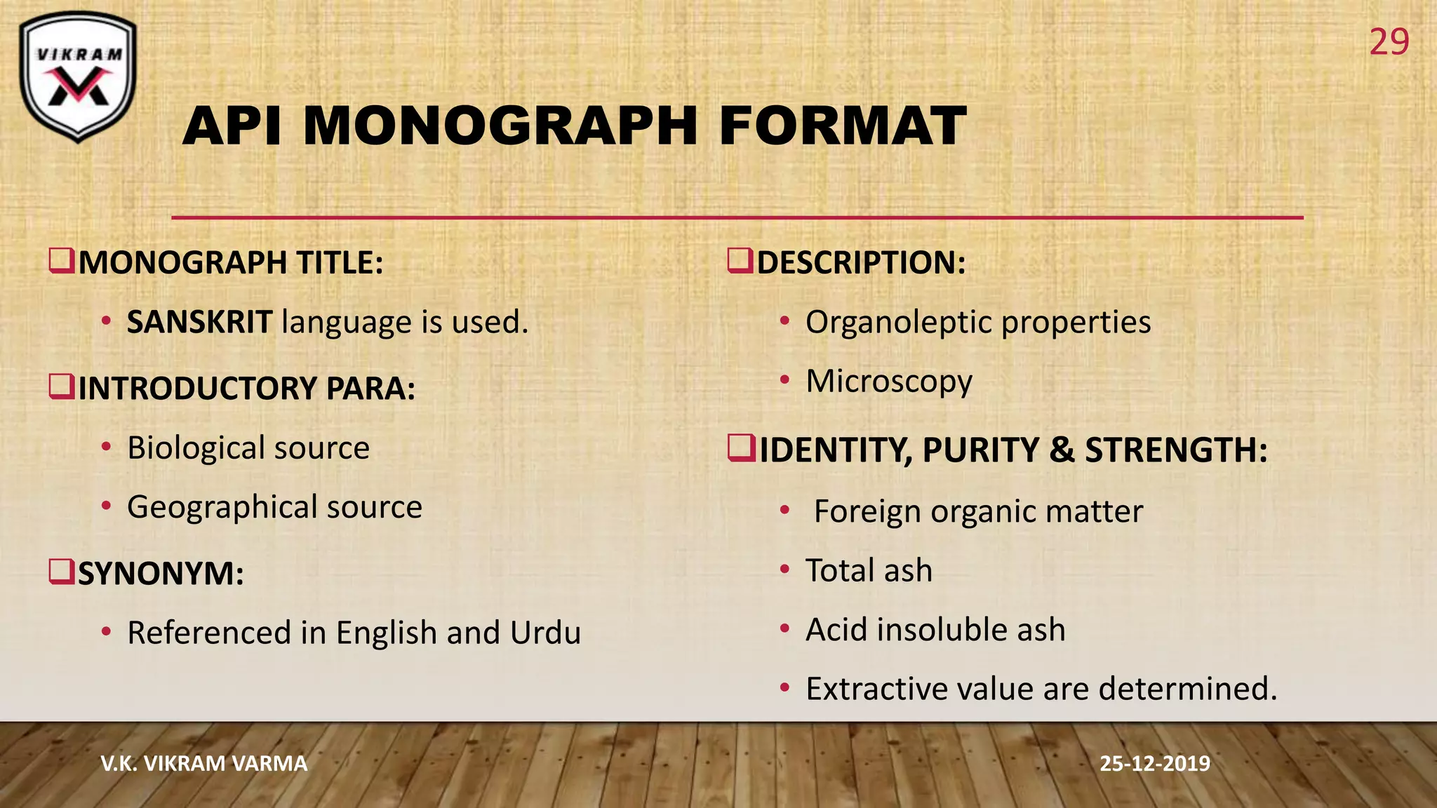 Monographs, Pharmacopoeia PPT | PPTX
