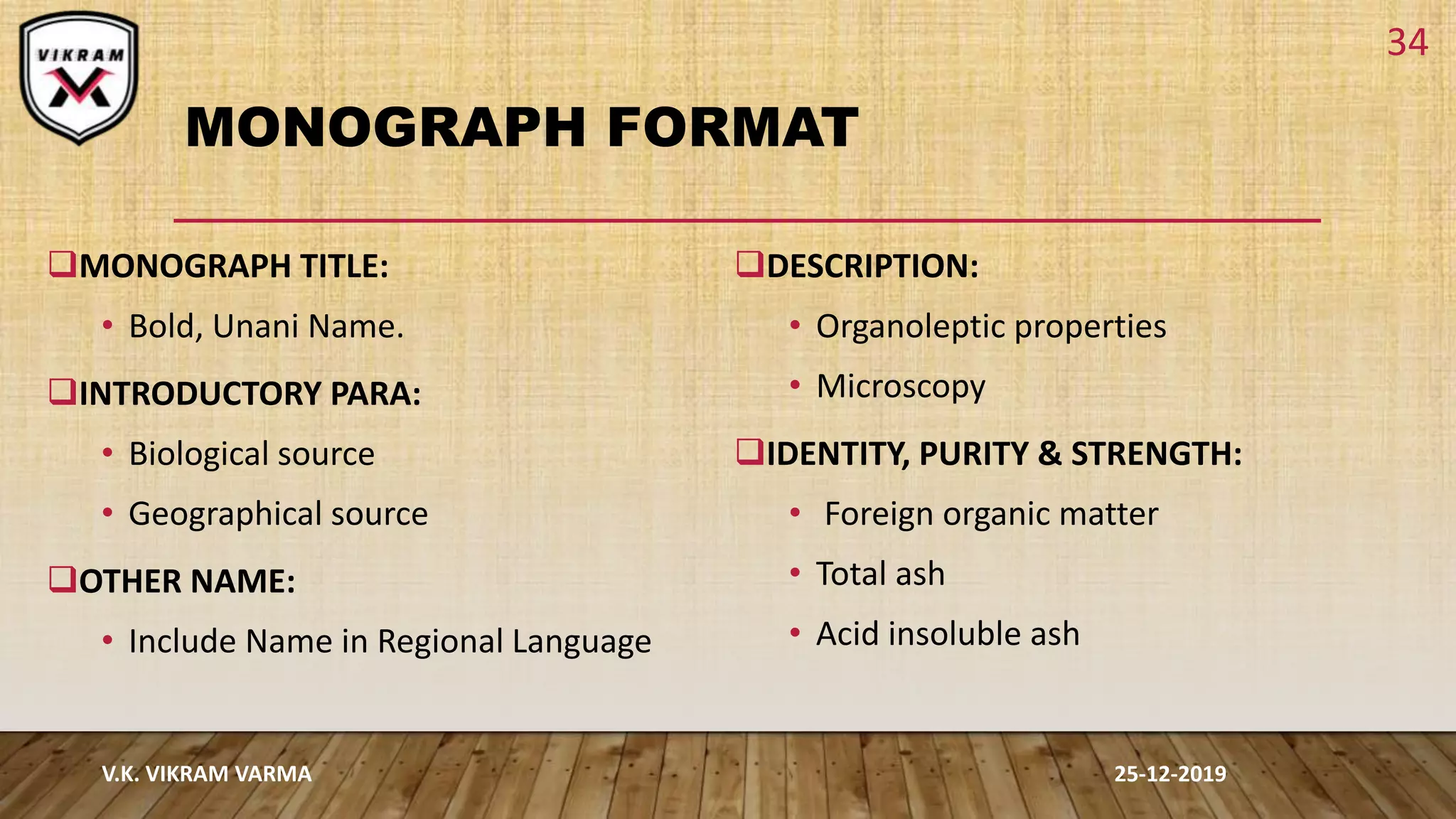 Monographs, Pharmacopoeia PPT | PPTX