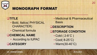 Monographs, Pharmacopoeia PPT | PPTX