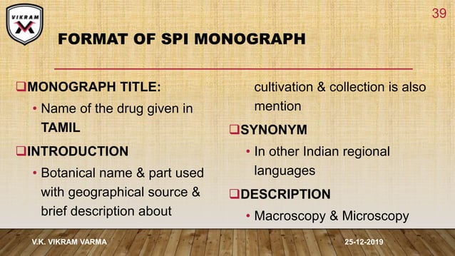 Monographs, Pharmacopoeia PPT | PPTX