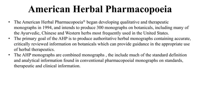 monographs of herbal drugs I.P, U.S.P, A.H.P, B.P..pptx