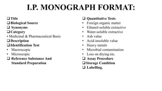 monographs of herbal drugs I.P, U.S.P, A.H.P, B.P..pptx