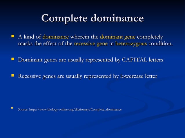 Monohybrid Cross Complete Dominance | PPT
