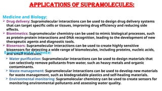 Supramolecular chemistry an insight and its application | PPTX