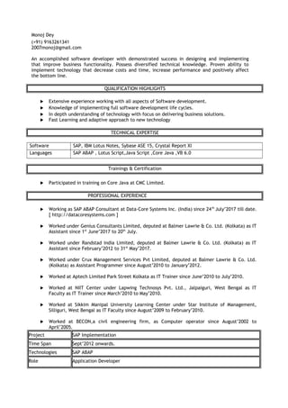 Monoj resume 20170803 | PDF