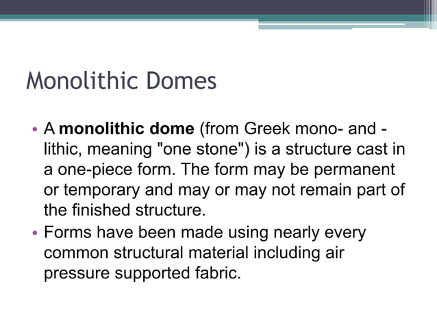 Monolithic domes | PPTX
