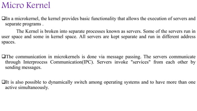 Kernels And Its Types Pptx Operating Systems Computer Software