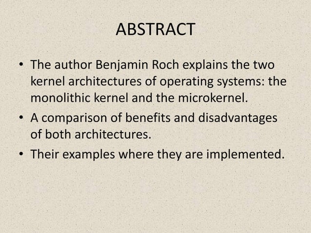 Monolithic Kernel Vs Microkernel Pptx Operating Systems Computer