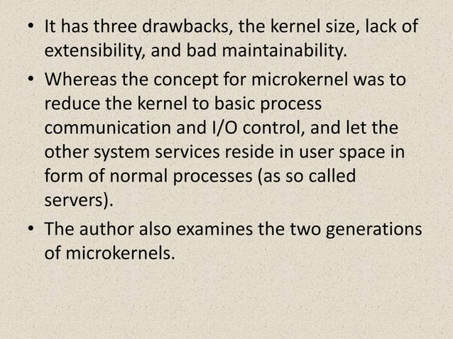Monolithic kernel vs. Microkernel | PPTX | Operating Systems | Computer ...