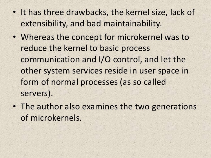 Monolithic kernel vs. Microkernel