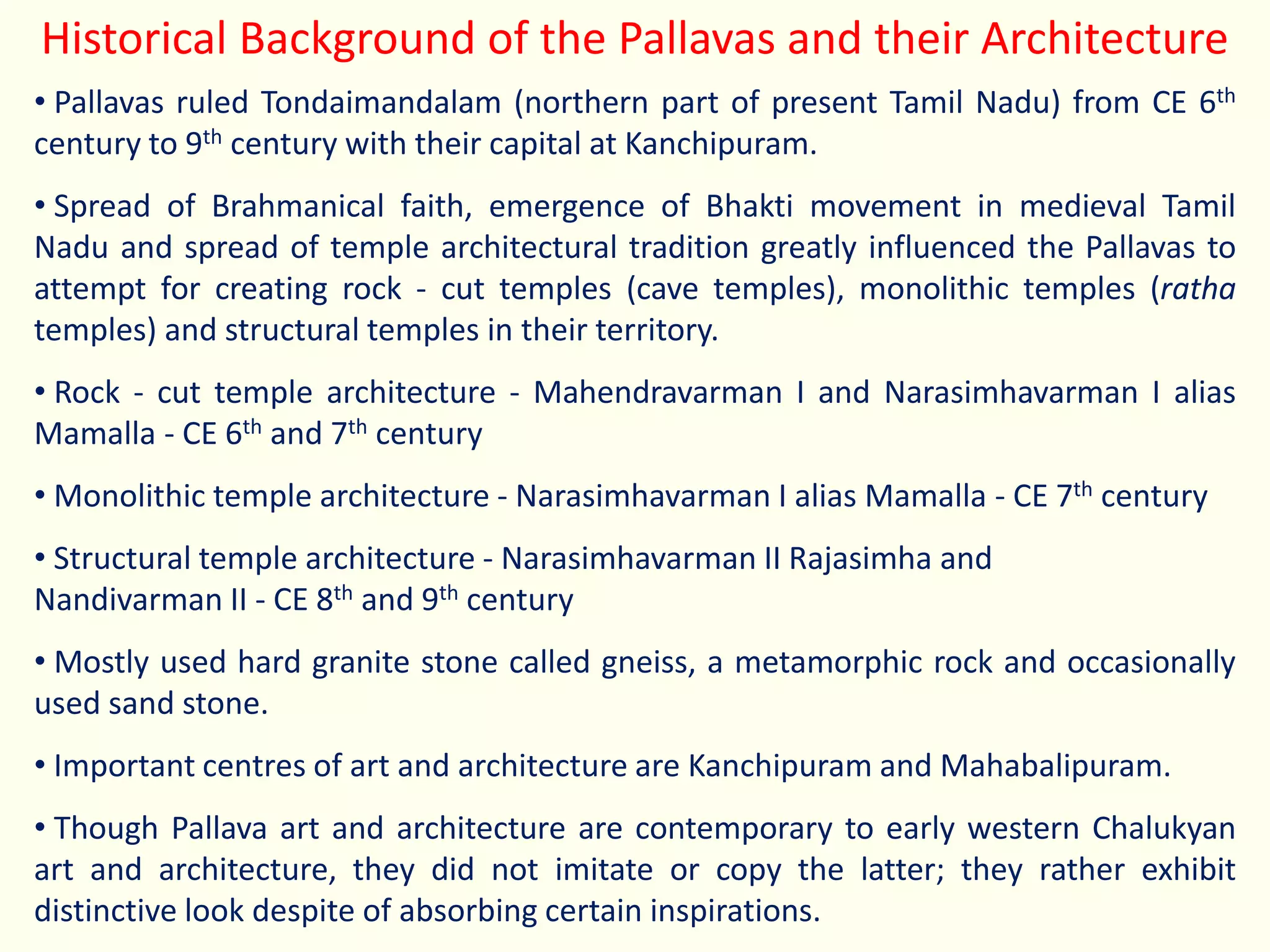Monolithic Temple Architecture of the Pallavas | PPTX