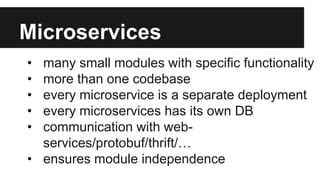 Monoliths and Microservices | PPTX