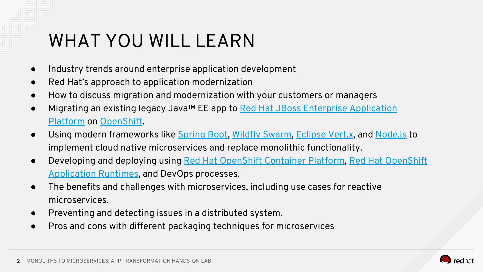 Monoliths to microservices workshop | PDF