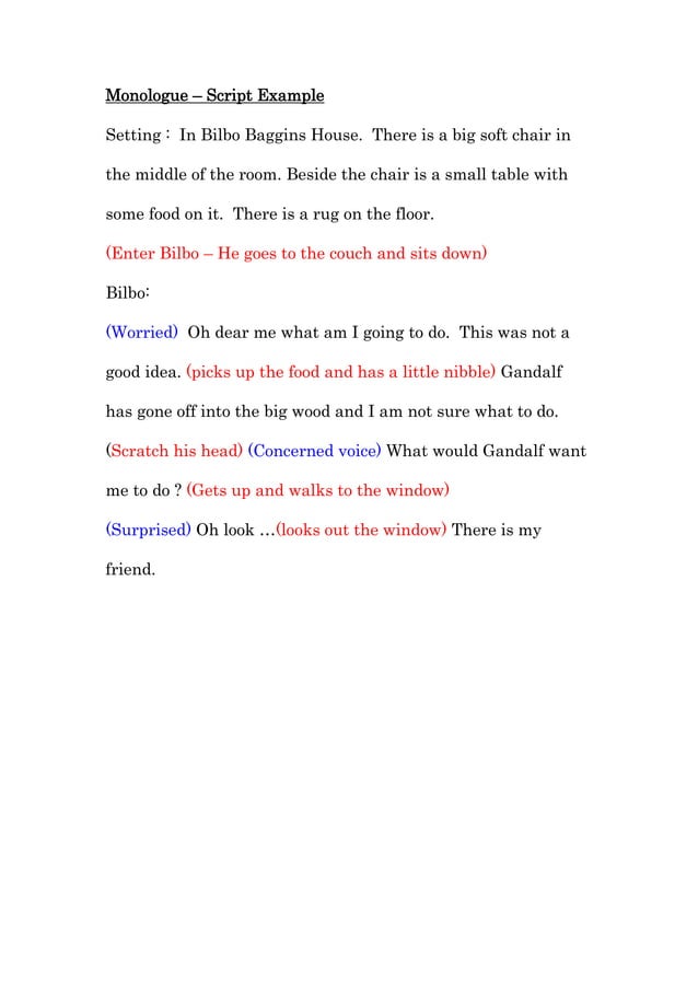 Monologue – script example | DOCX | Fantasy | Genres