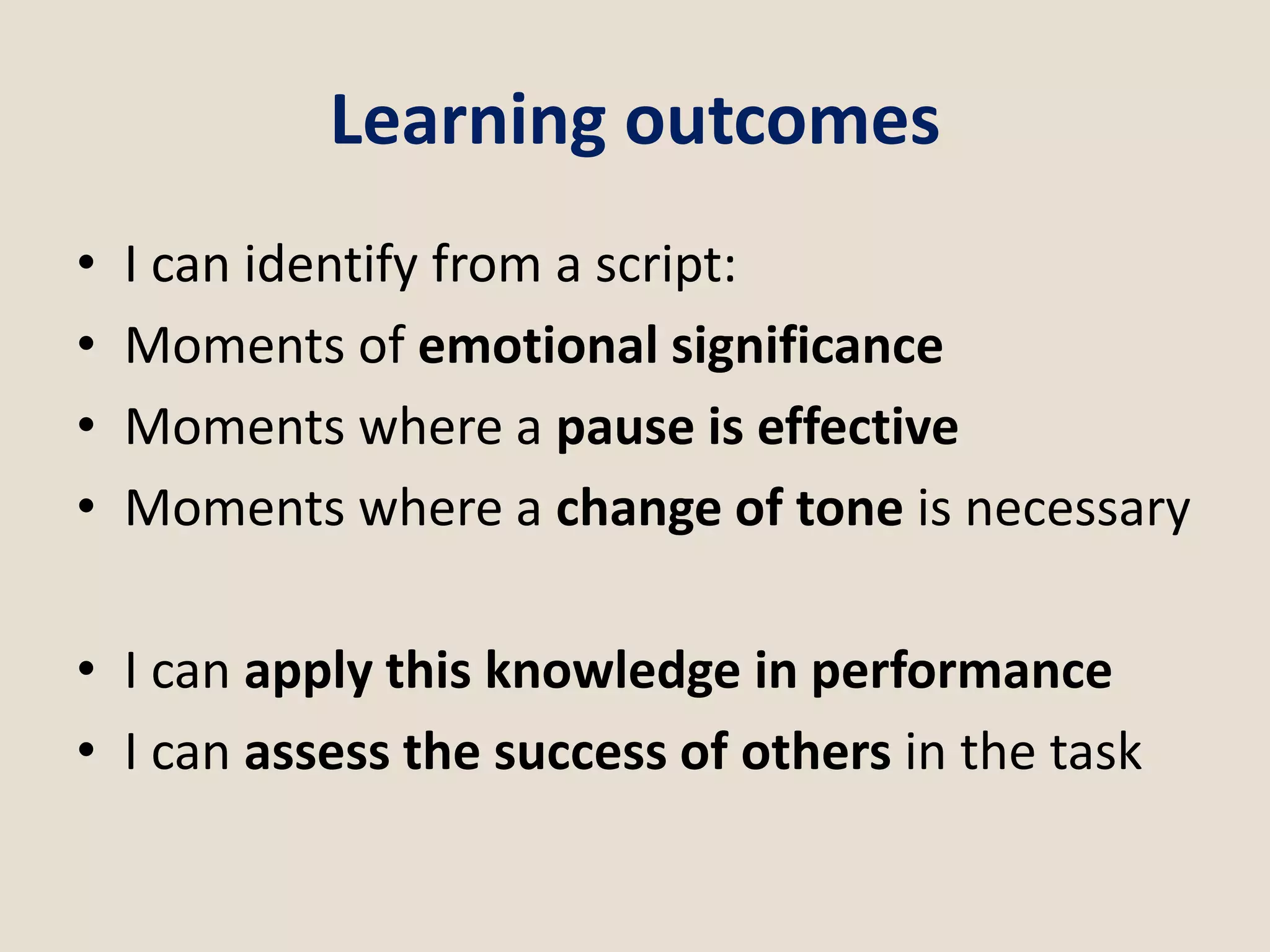 Y10 Monologues Lesson 1: Introduction/Vocal skills | PPTX