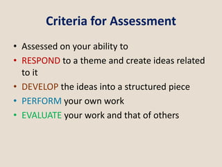 Y10 Monologues Lesson 1: Introduction/Vocal skills | PPTX