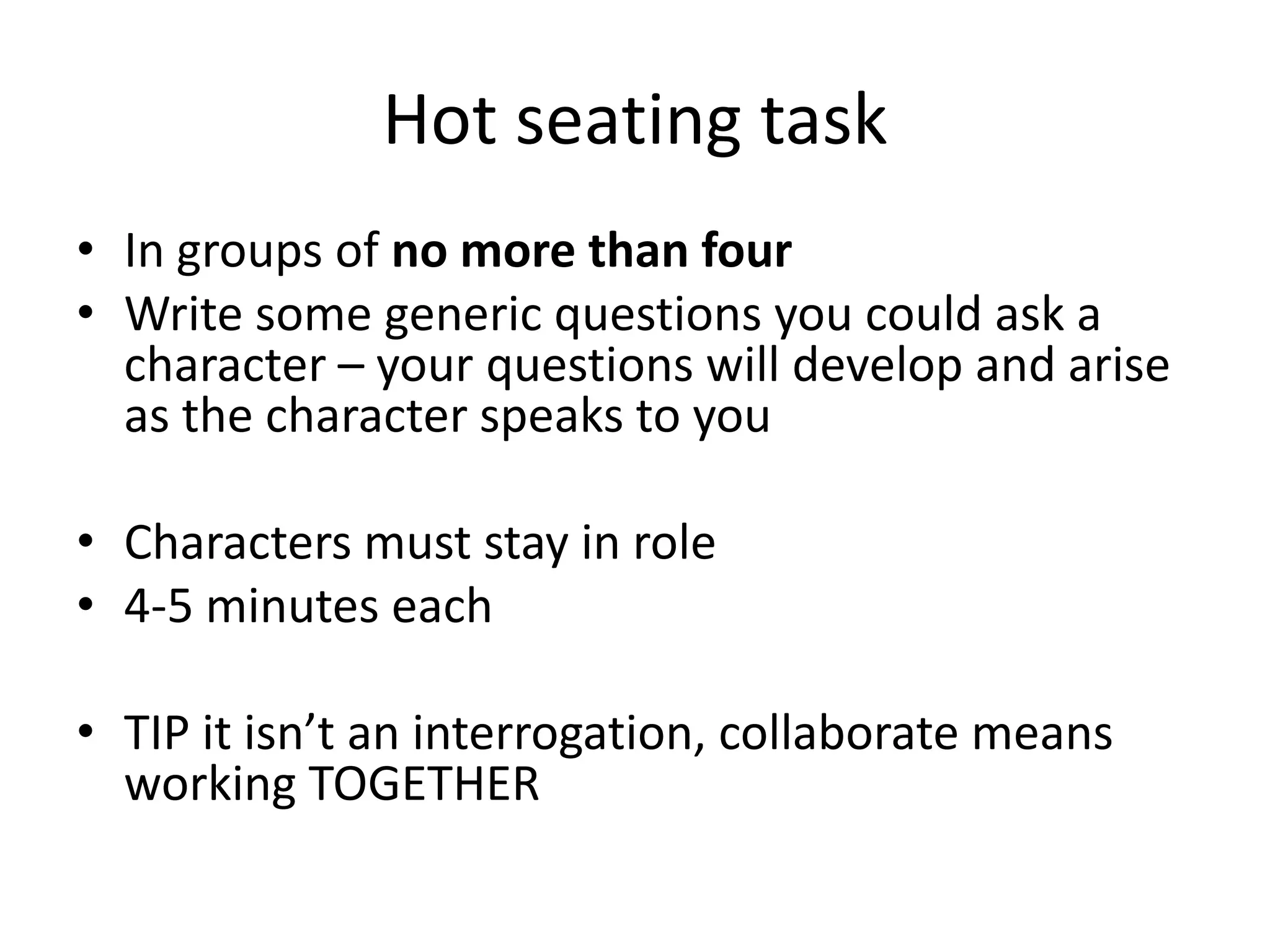 Monologues l4 Hot Seating | PPTX