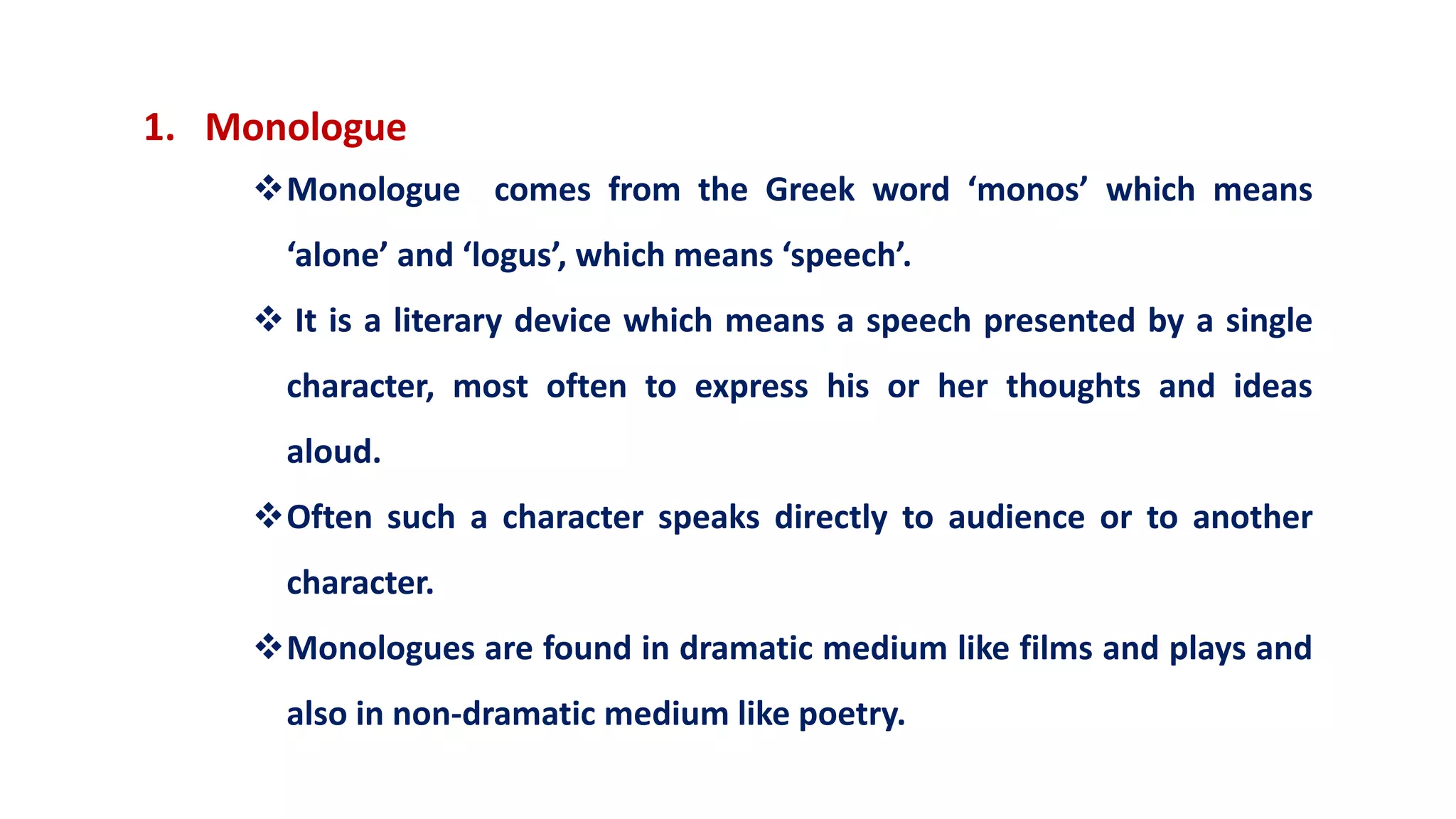 Monologue & soliloquy | PPTX