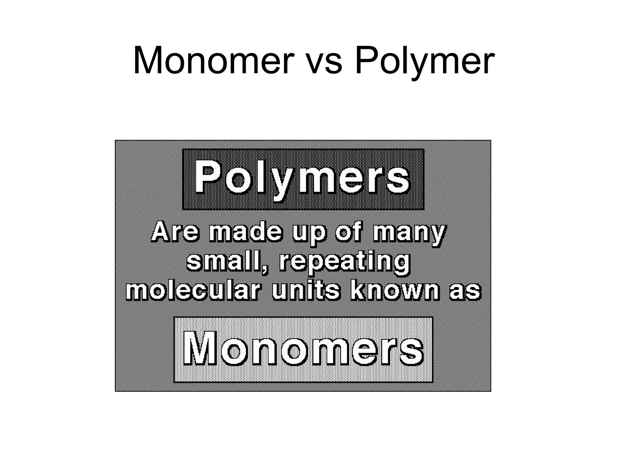 Monomer Vs Polymer | PPT