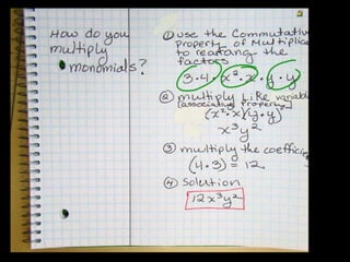 Monomials notes | PPT