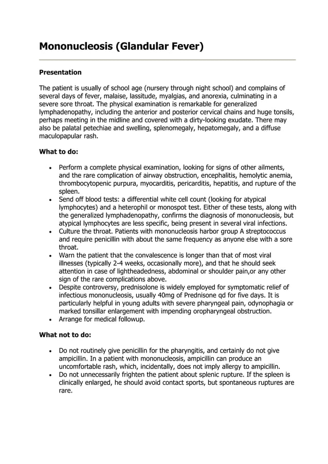 Mononucleosis | PDF