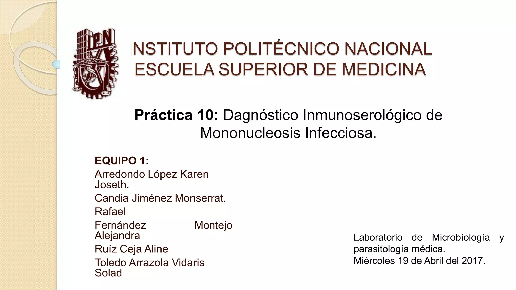 Mononucleosis infecciosa | PPTX