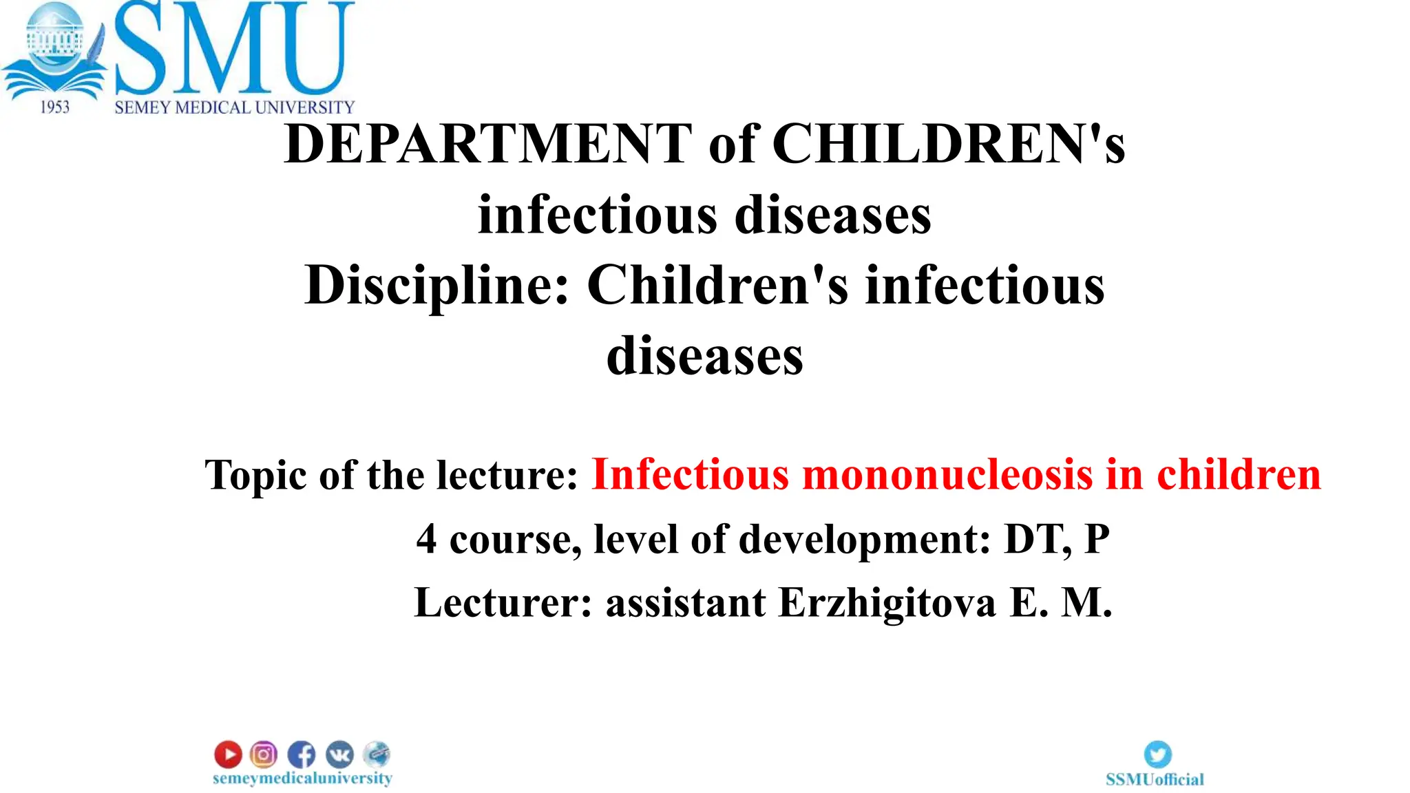 mononucleosis lecture mbbs medicine.ppt. | PPTX