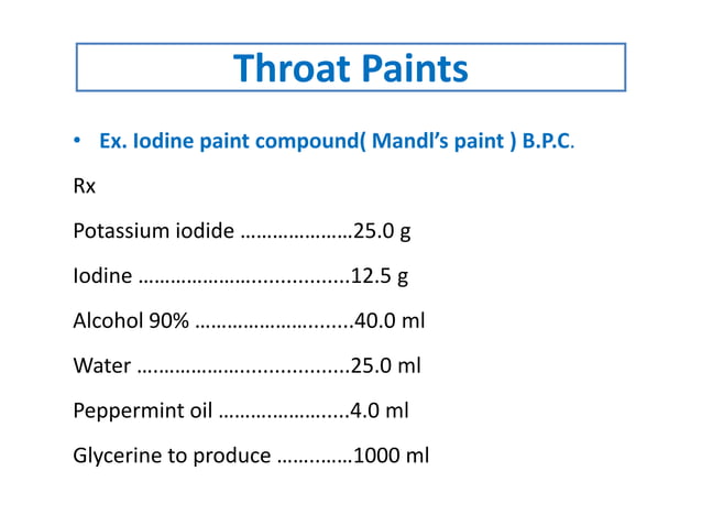 Monophasic liquid dosage forms part 4 | PPT | Ear, Nose and Throat ...