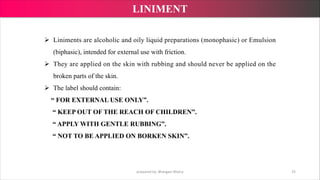Monophasic liquids (for external application) | PPT