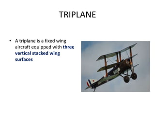 MONOPLANE AND BIPLANE.pptx | Air Travel | Travel Type