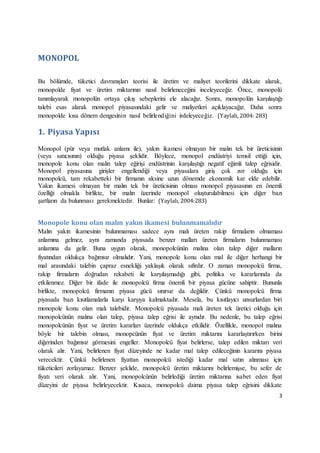 Monopol piyasa a.bugdayci | DOCX