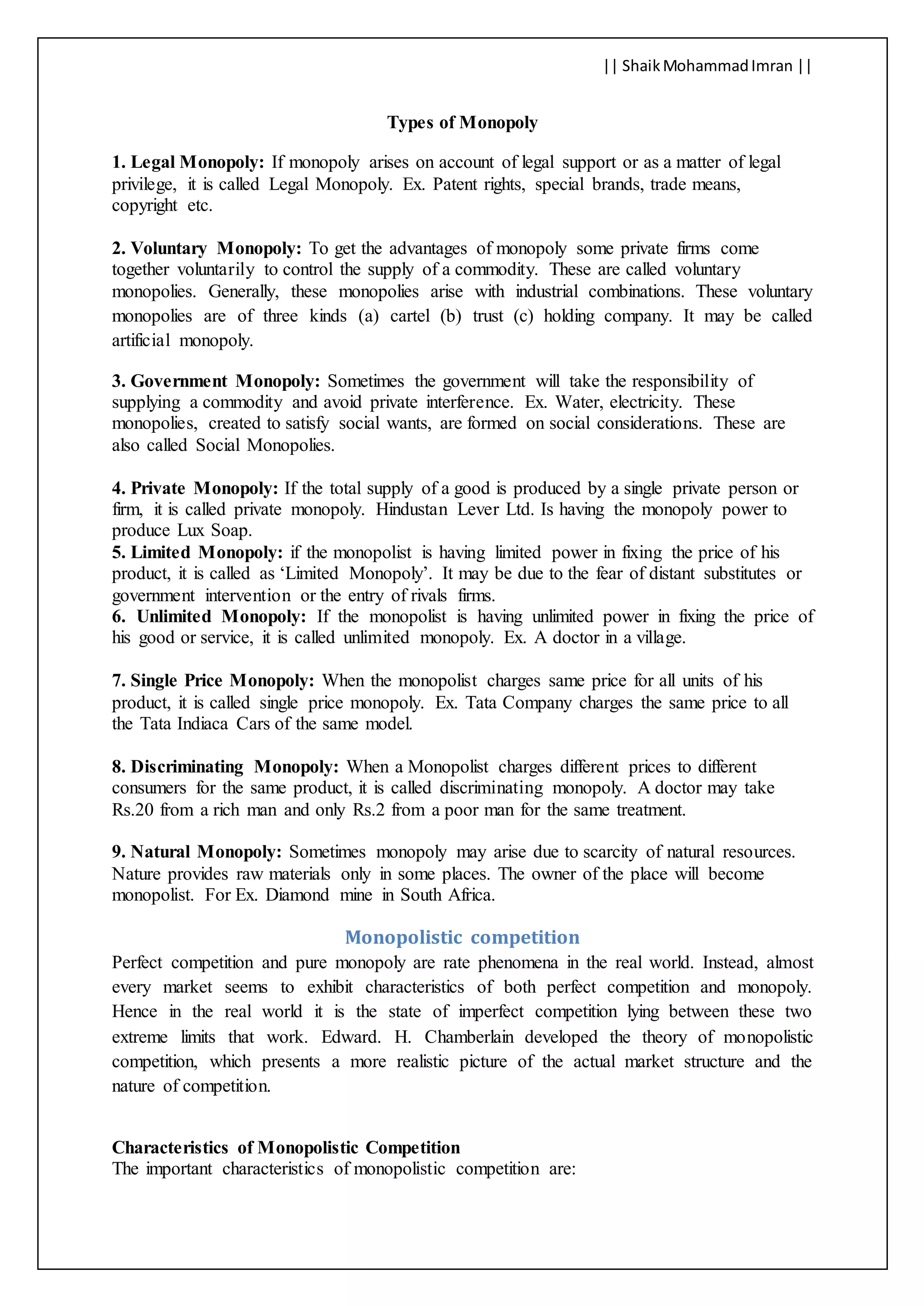 Monopoly Concept | PDF