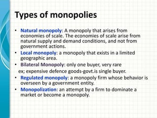 Monopoly and Duopoly | PPTX | Large Business | Business