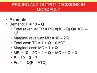 Monopoly and monopolistic competition | PPTX
