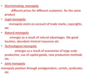 Monopoly market a brief study for MBA | PPTX