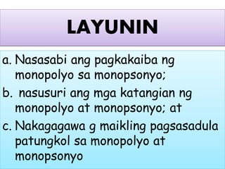 Monopolyo at monopsonyo | PPTX