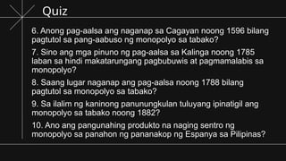 Epekto ng Monopolyo sa Tabako sa mga Pilipino | PPTX