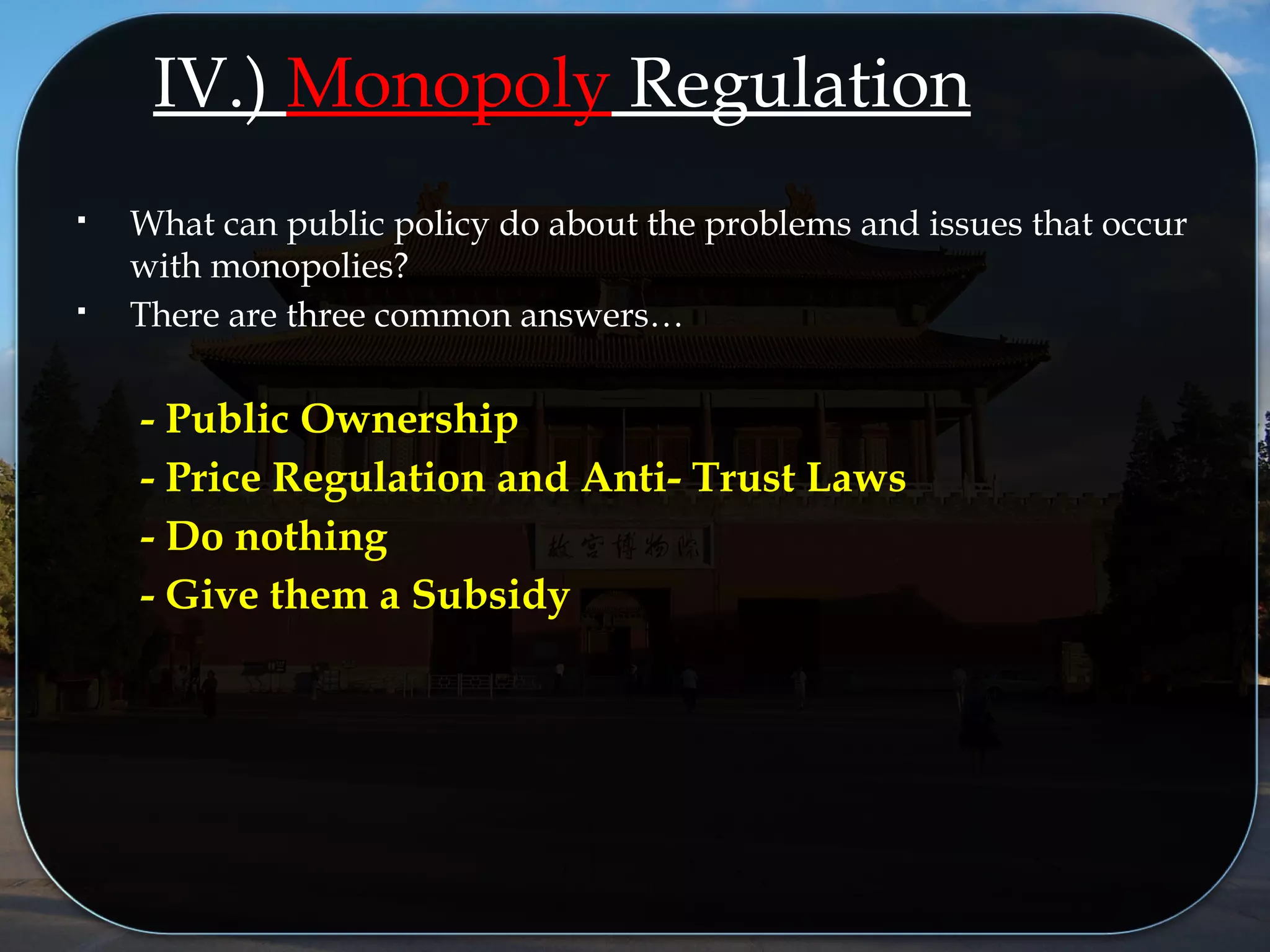 Monopoly regulation SFLS online | PPT