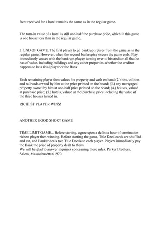 Monopoly rules | PDF