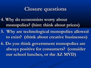 Monopoly types | PPT