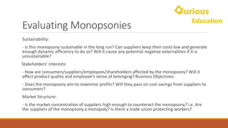 Monopsony Economics Notes - A-level & IB Economics | PDF
