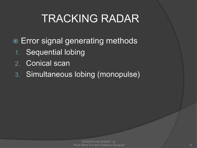 Monopulse Radar | PPTX | Physics | Science