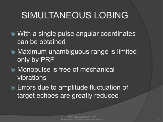 Monopulse Radar | PPTX | Physics | Science